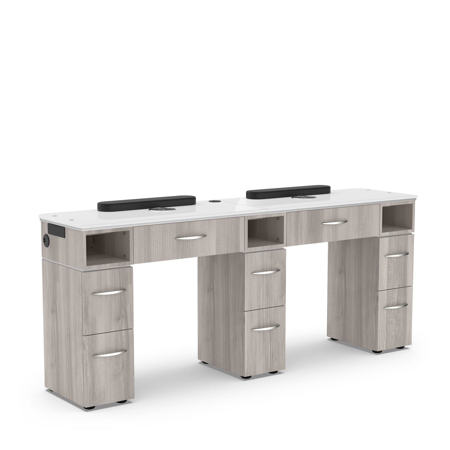 Lexor Double Manicure Nail Table: Maximize Space, Ventilation-Ready
